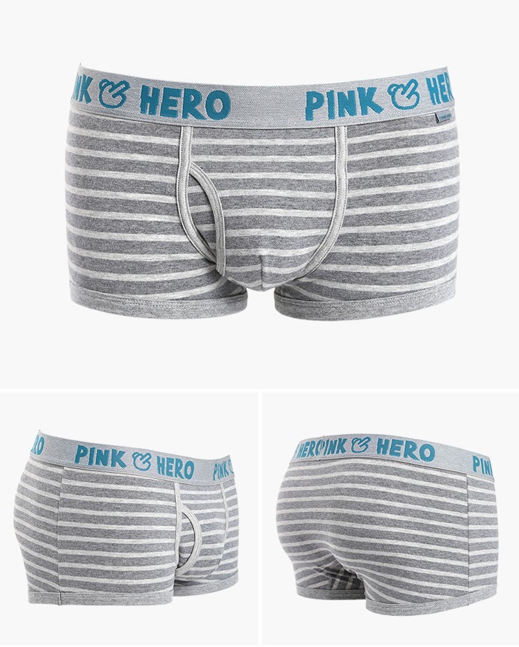 Мужские трусы Pink Hero серые в полоску PH1203-8